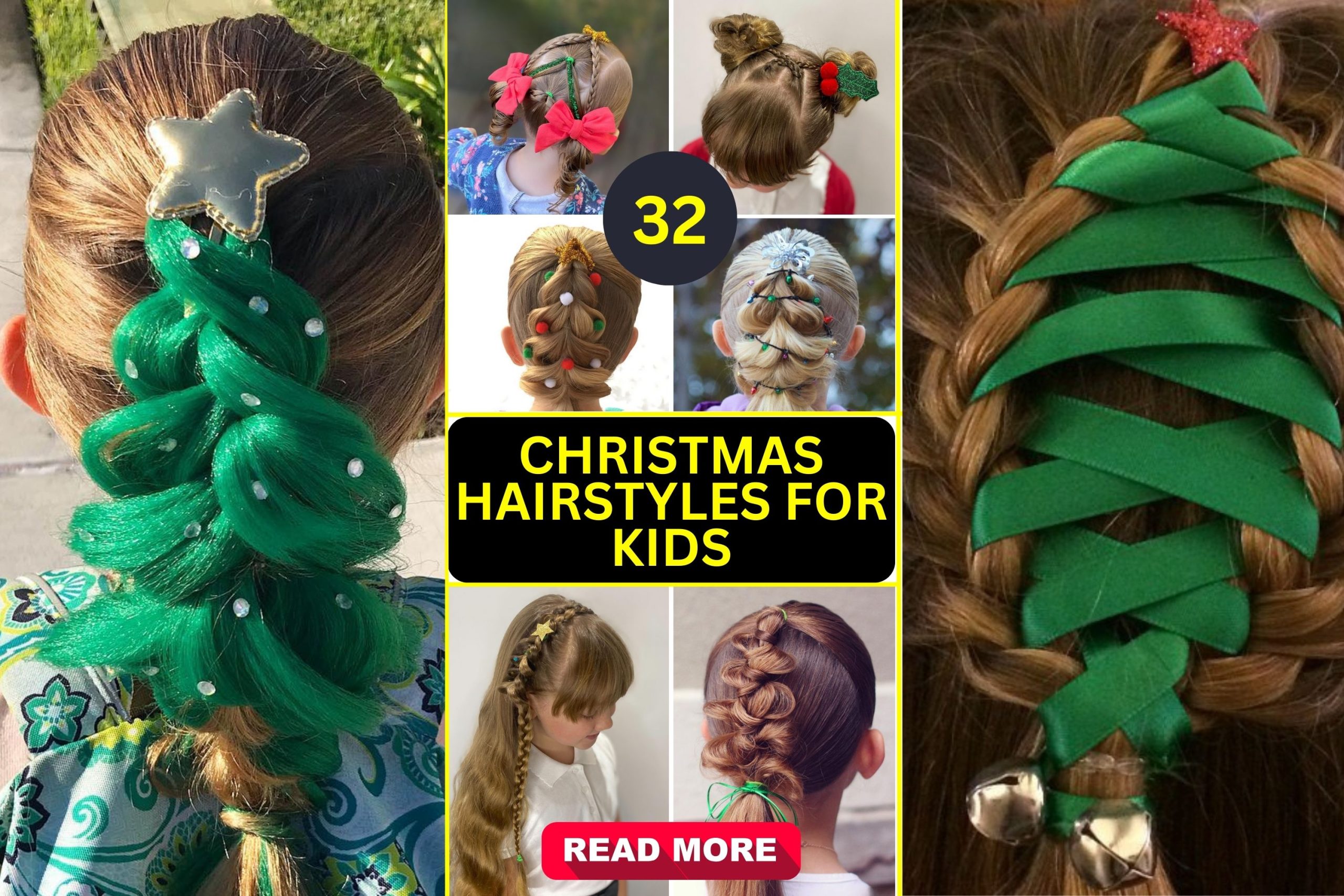 32 Cute Christmas Hairstyles for Kids: Easy Braids, Festive Buns, and ...