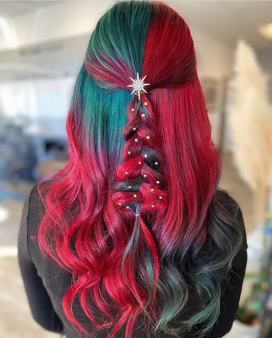 27 Christmas Hair Color Ideas: Festive Styles from Bold Highlights to ...