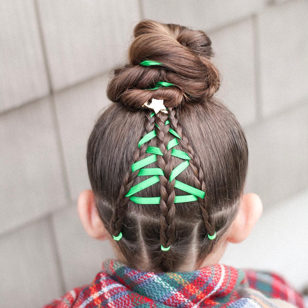 32 Cute Christmas Hairstyles for Kids: Easy Braids, Festive Buns, and ...