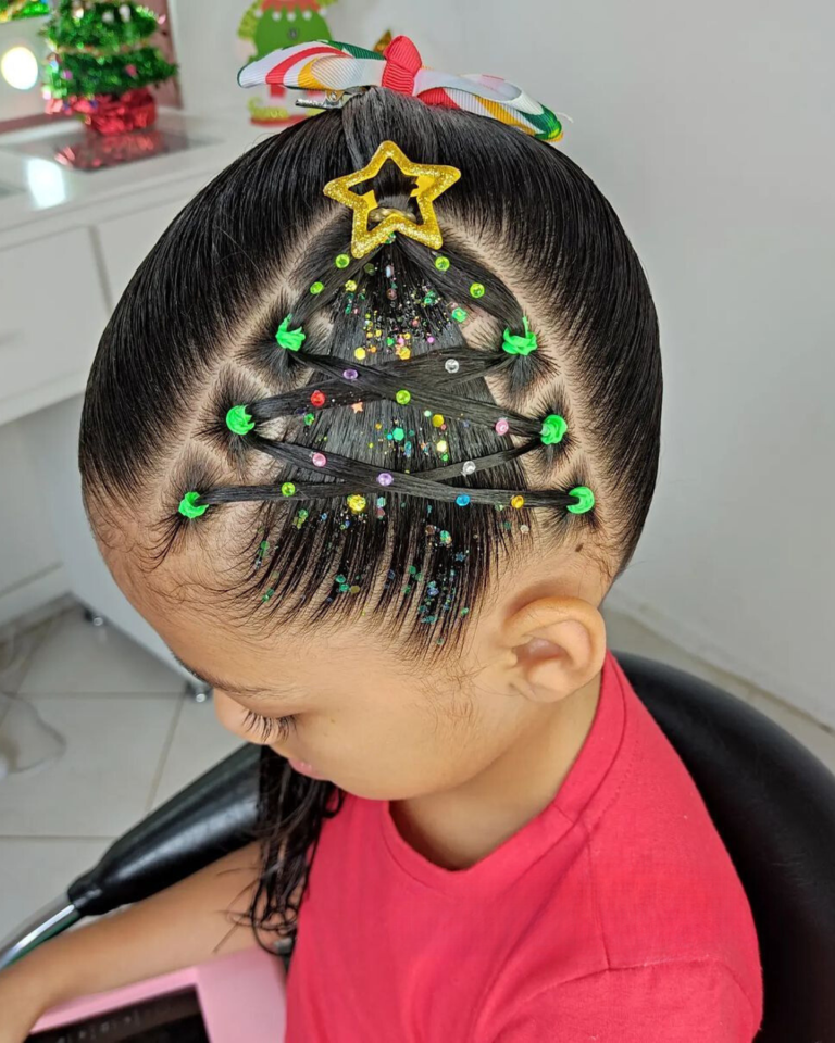 32 Cute Christmas Hairstyles for Kids: Easy Braids, Festive Buns, and ...
