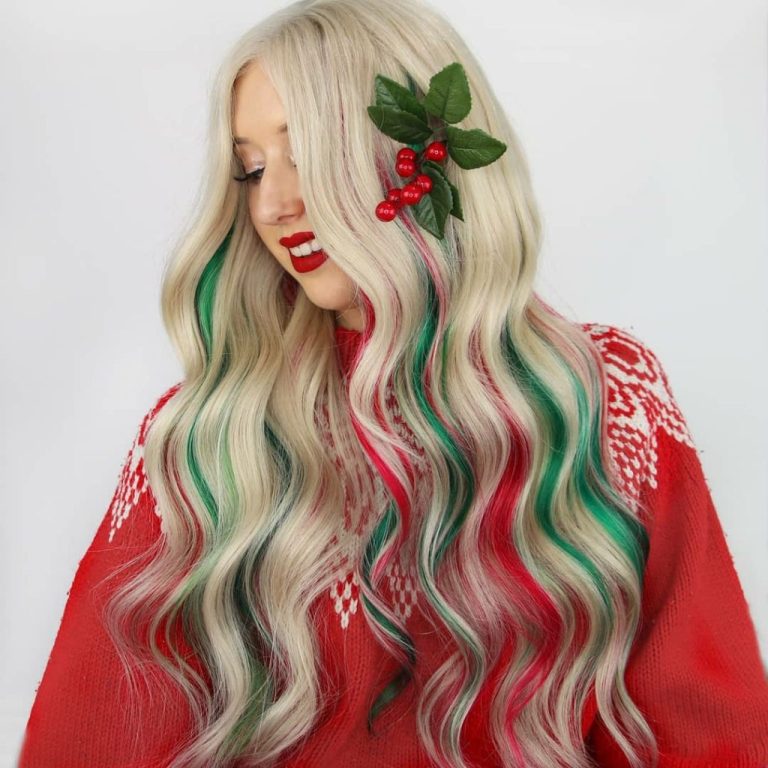 27 Christmas Hair Color Ideas: Festive Styles from Bold Highlights to ...