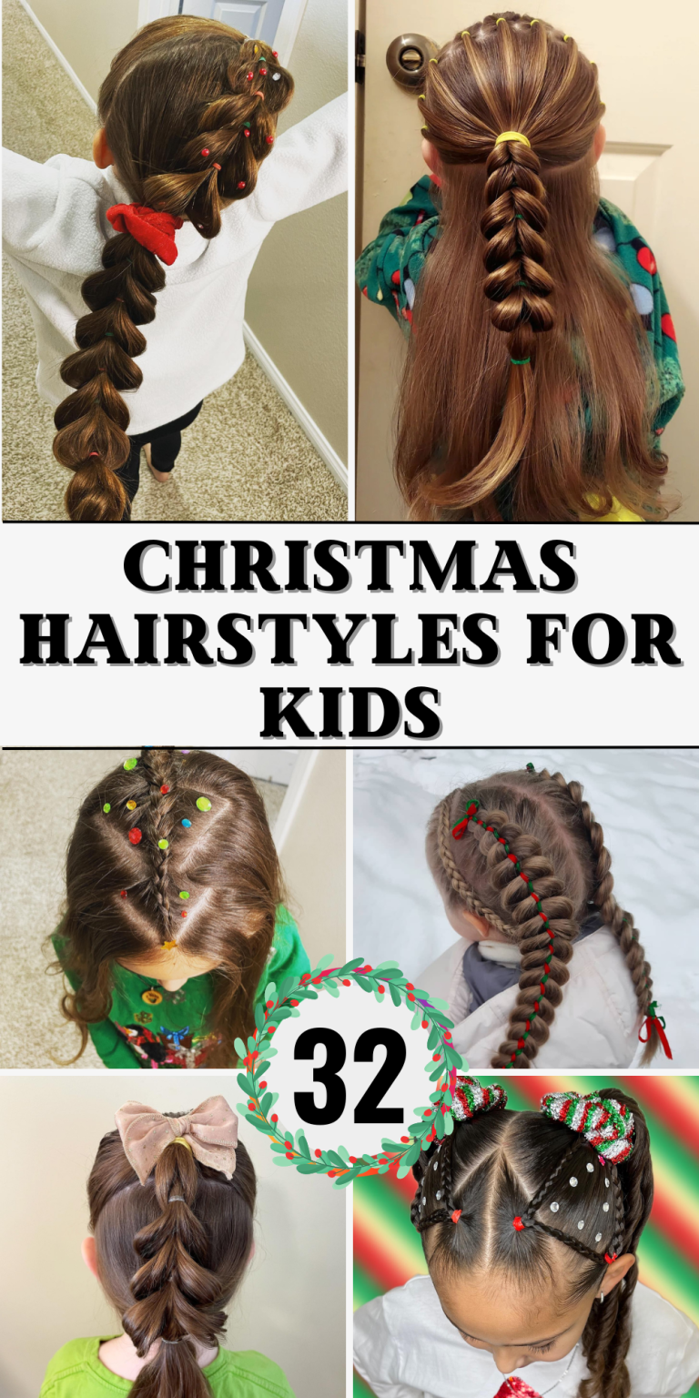 32 Cute Christmas Hairstyles for Kids: Easy Braids, Festive Buns, and ...