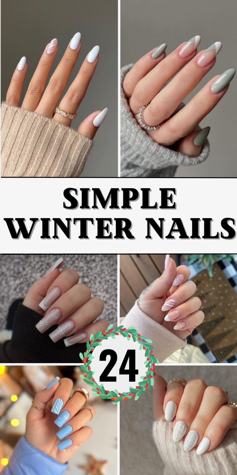 24 Simple Winter Nails Designs: Cute, Short, Acrylic, and Almond Ideas ...