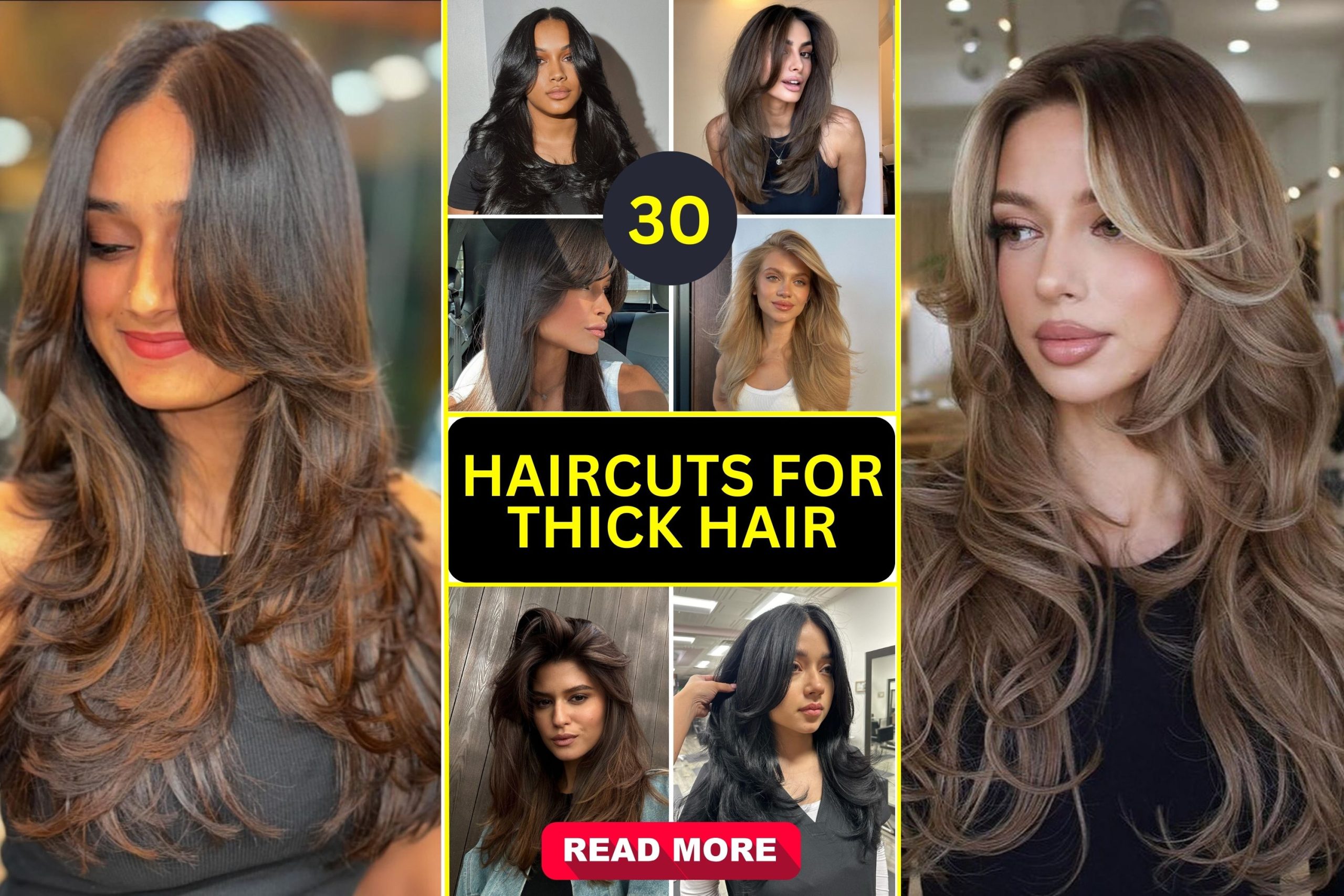 30 Stunning Haircuts for Thick Hair – Best Styles for Volume, Layers ...