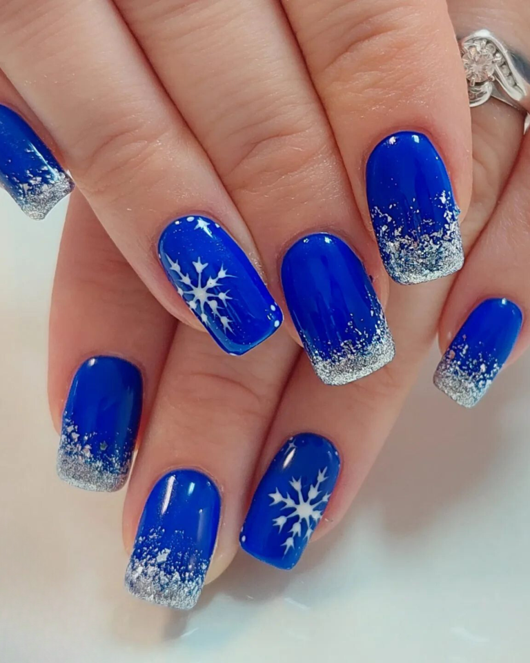 23 Blue Christmas Nails: Stunning Winter Designs for a Festive and ...