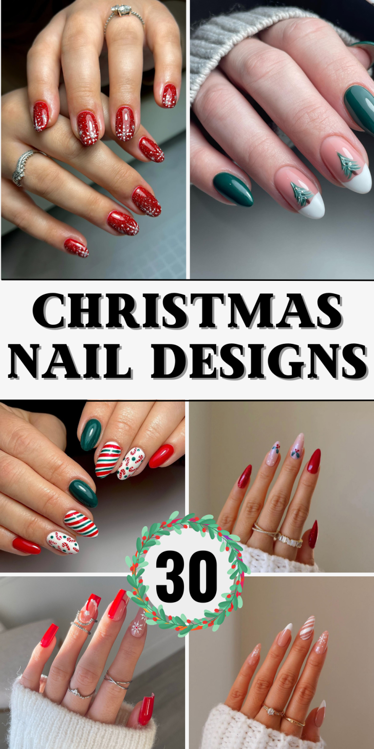 30 Christmas Nail Designs: Festive Ideas for Stunning Holiday Nails ...