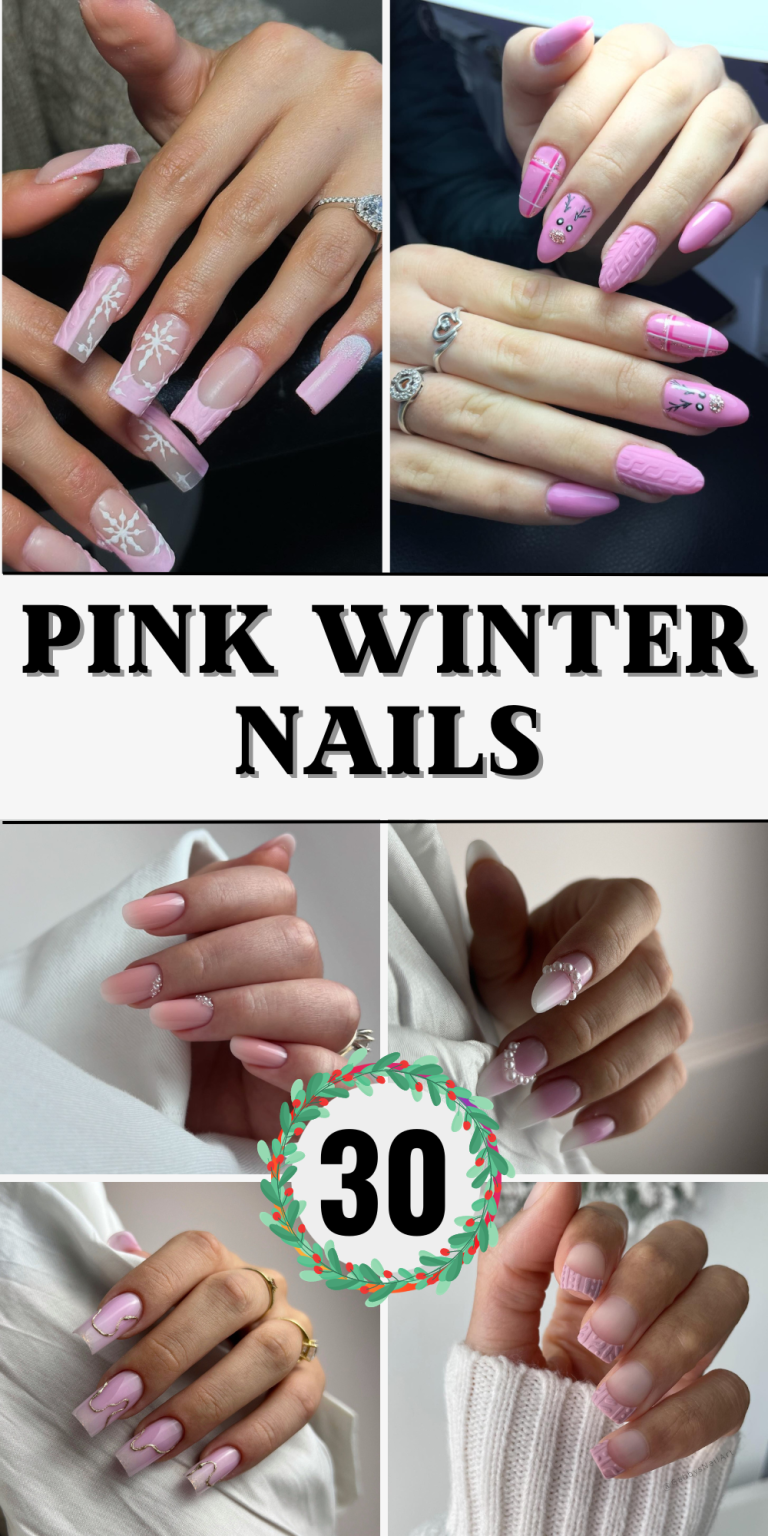 30 Pink Winter Nails: Festive and Stylish Ideas for a Perfect Winter ...