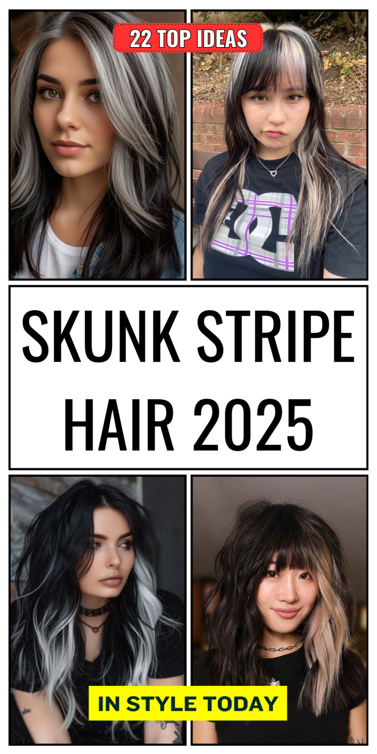 22 Skunk Stripe Hair 2025: Bold and Stylish Ideas to Rock This Trend ...