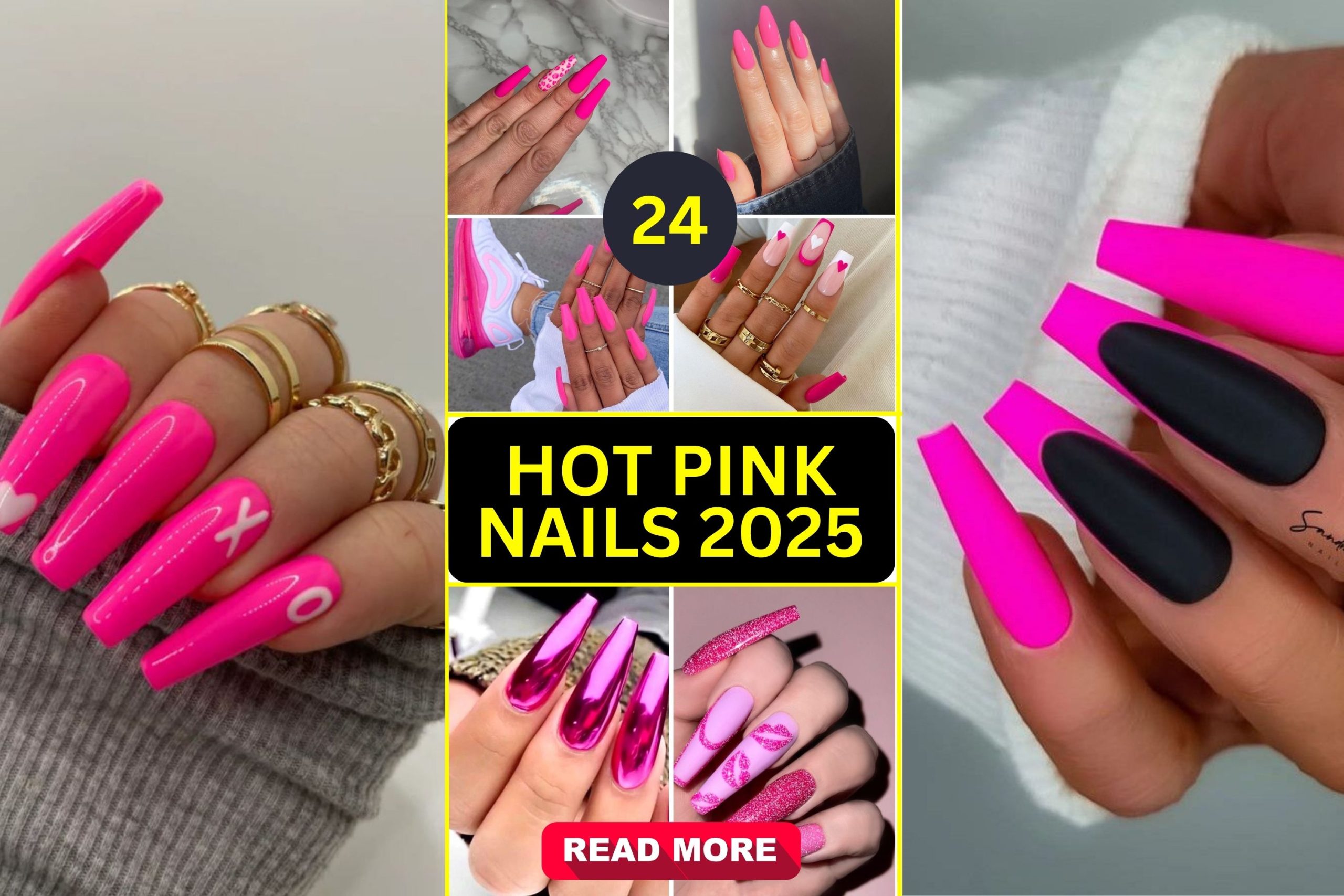 24 Hot Pink Nails 2025 That Will Elevate Your Style: Fun, Cute, and ...