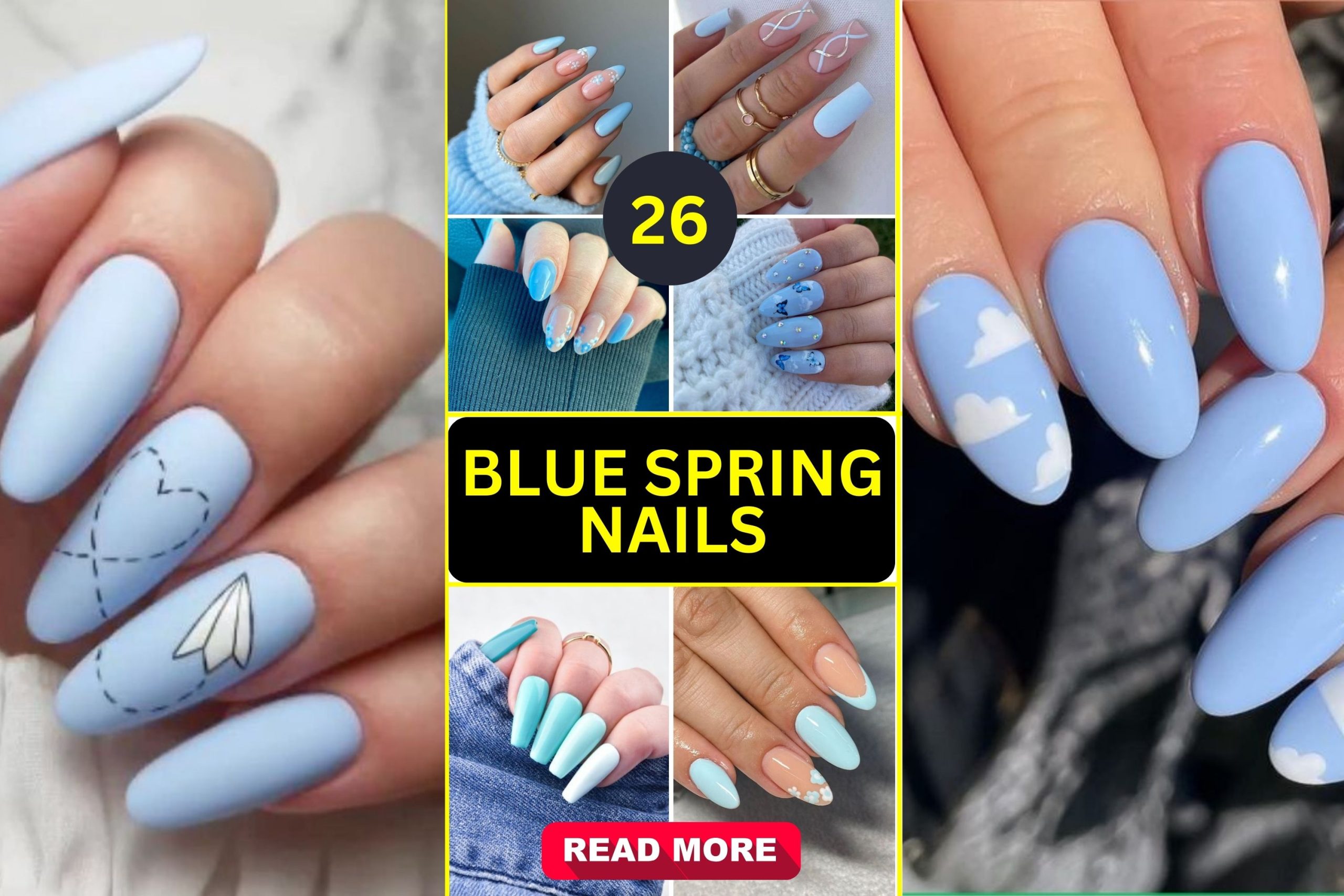 26 Blue Spring Nails to Refresh Your Look - divagaze.com