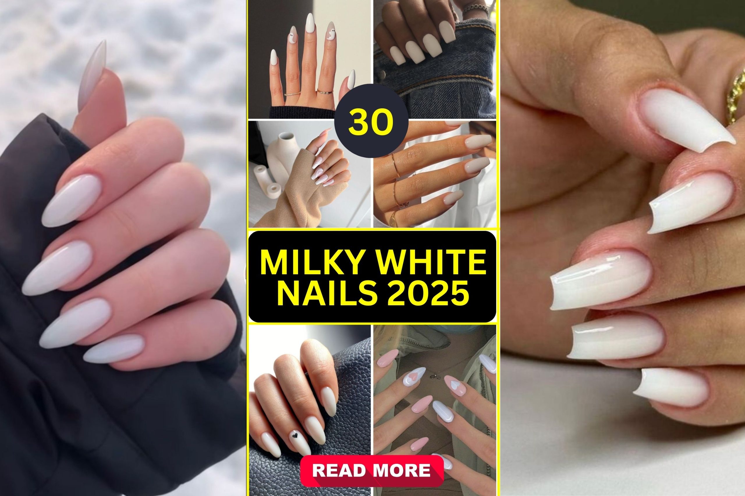 30 Milky White Nails 2025: Trendy Ideas from Minimalist to Creative ...