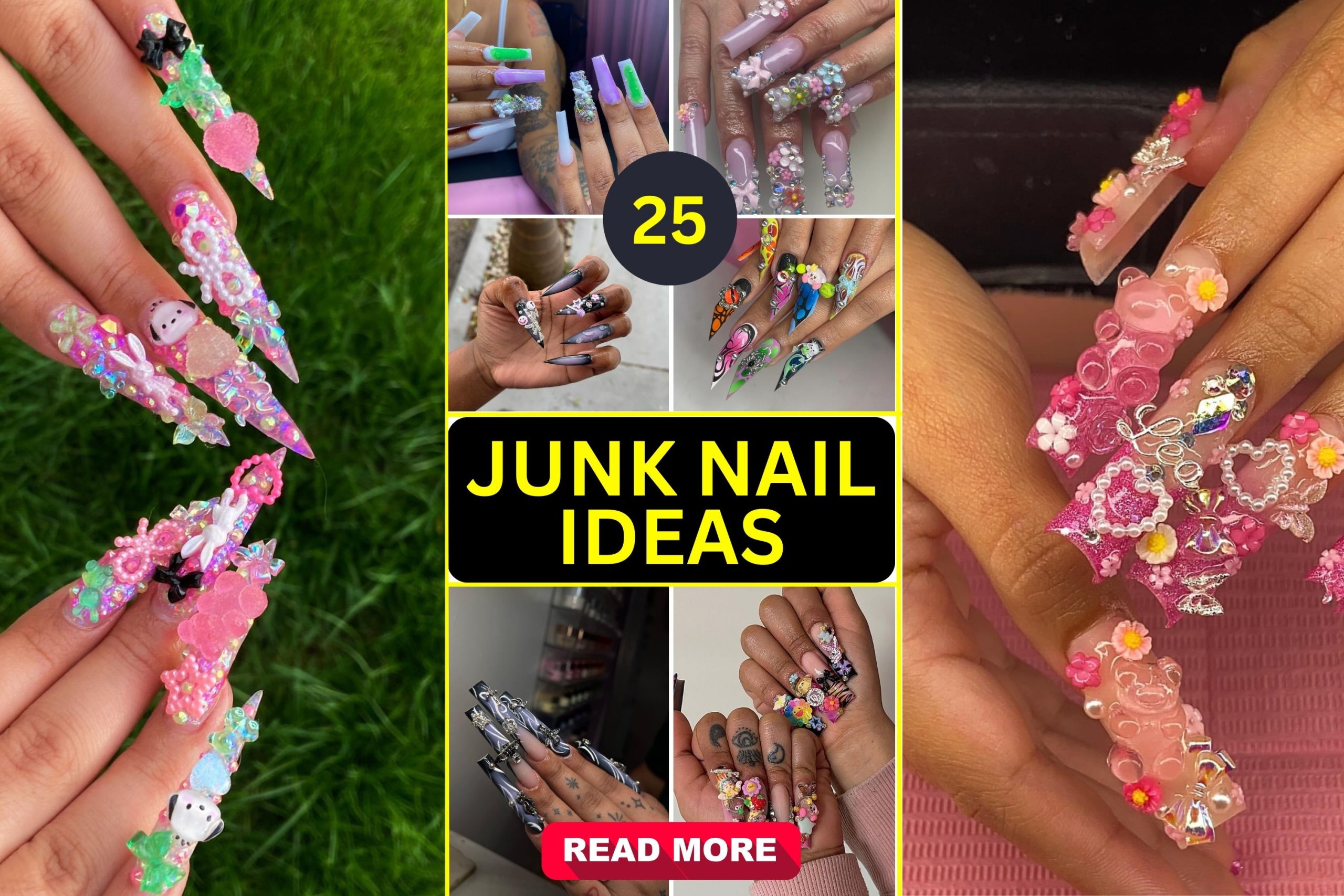 25 Junk Nail Ideas: Bold and Creative Designs You’ll Want to Try Today ...