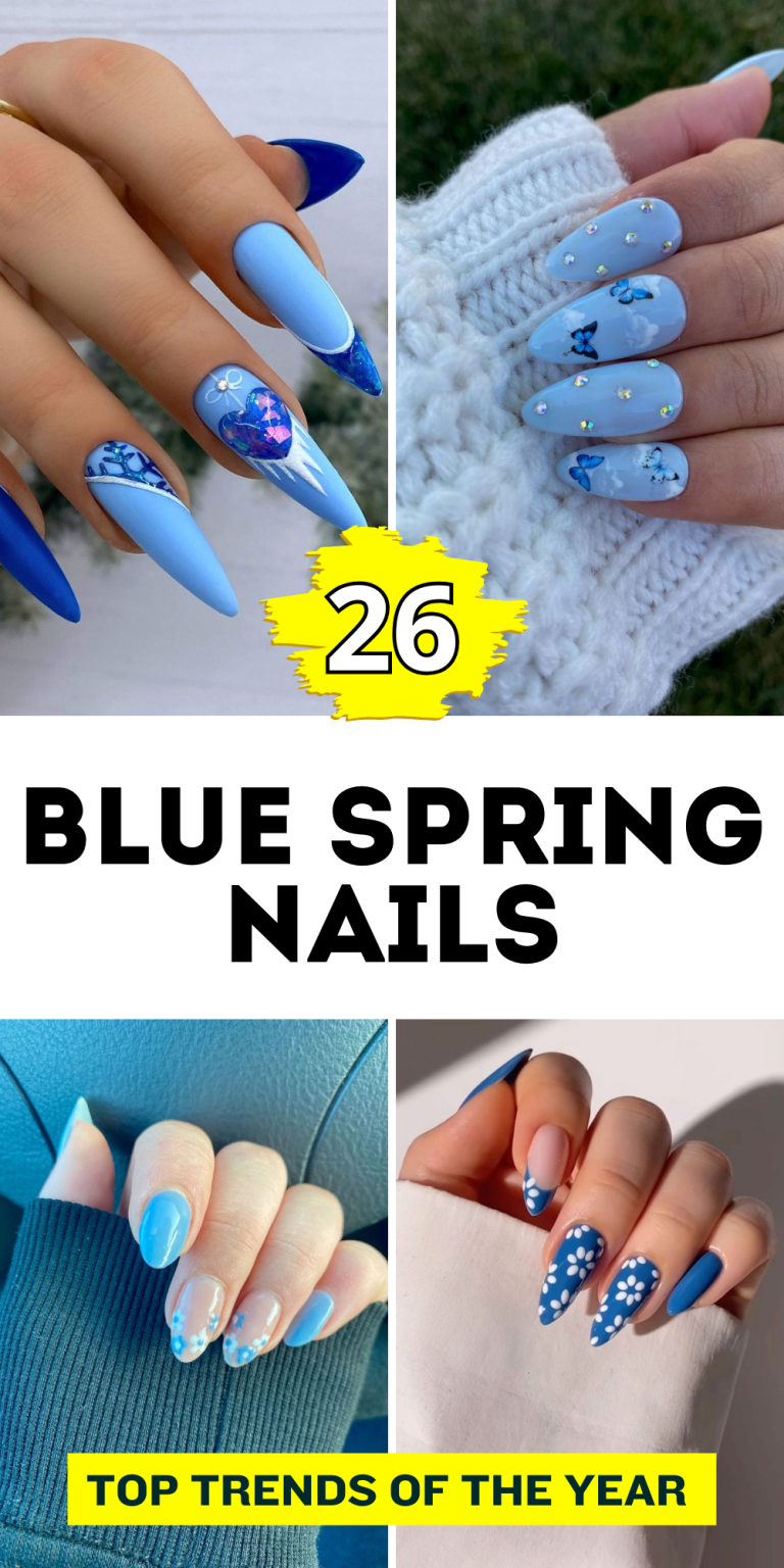 26 Blue Spring Nails to Refresh Your Look - divagaze.com