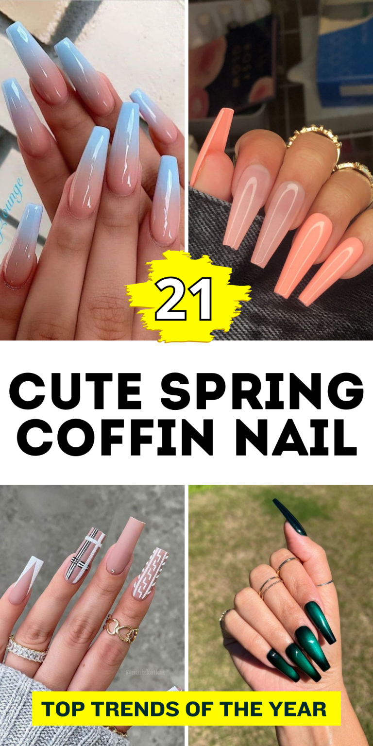 21 Cute Spring Coffin Nail Ideas to Elevate Your Style This Season ...