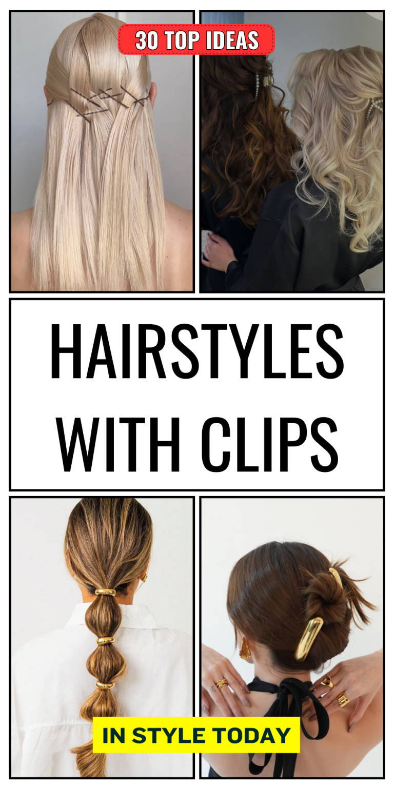30 Hairstyles with Clips 2025: Trendy, Easy, and Stylish Ideas for ...