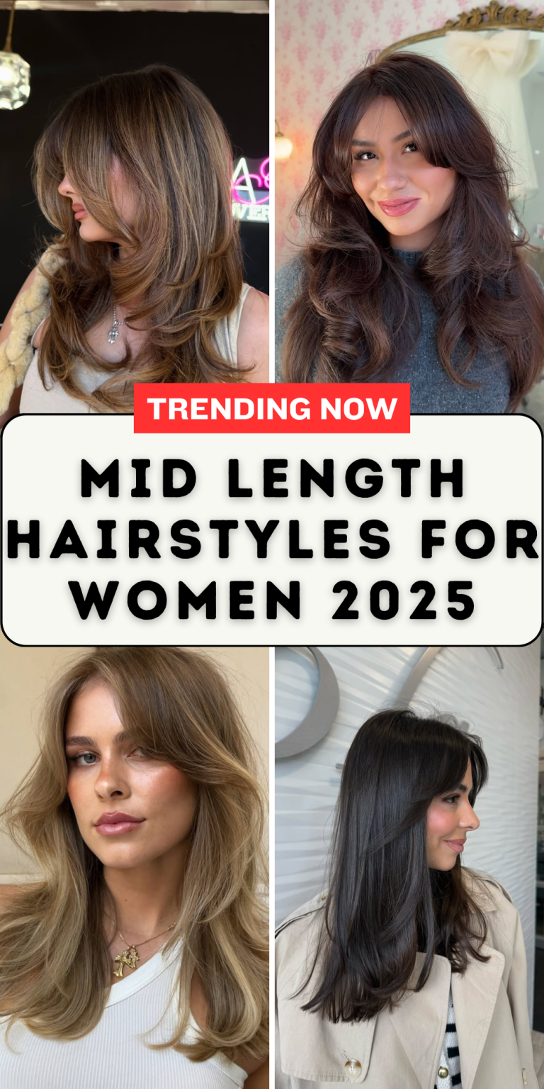 35 Mid-Length Hairstyles For Women 2025 – Trendy Layered Cuts, Curtain ...