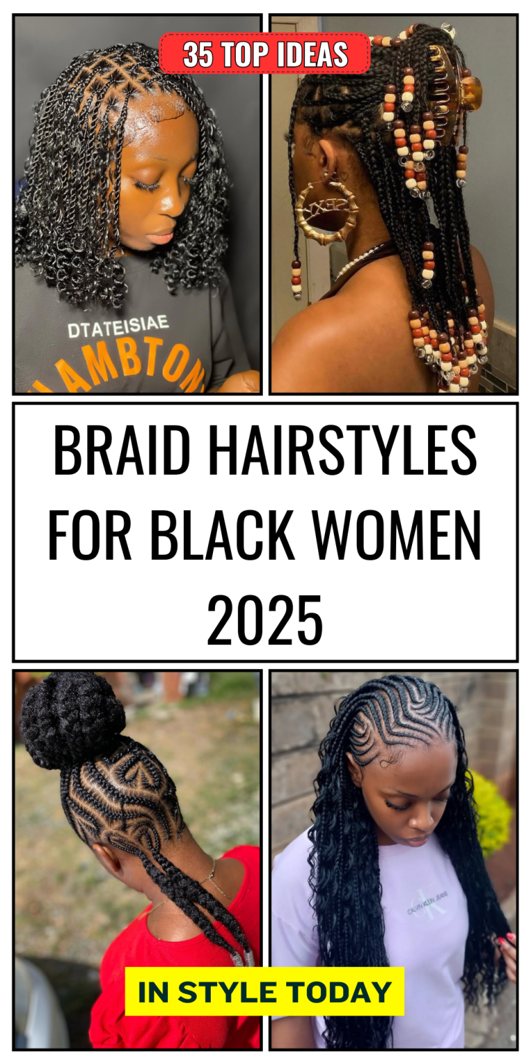 35 Braid Hairstyles for Black Women 2025 – Stunning, Trendy and Easy Braided Looks to Try ...