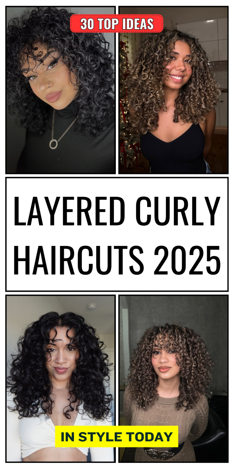 30 Layered Curly Haircuts 2025: Trendy, Voluminous and Chic Styles for ...