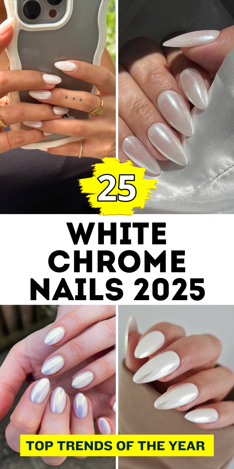 25 White Chrome Nails 2025: Trendy and Elegant Designs for a Futuristic ...