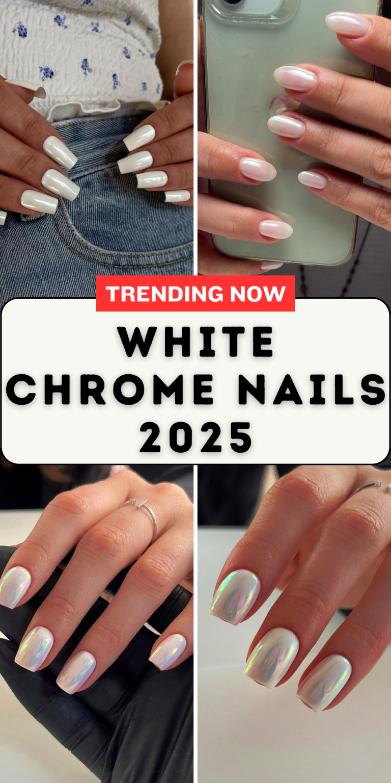 25 White Chrome Nails 2025: Trendy and Elegant Designs for a Futuristic ...