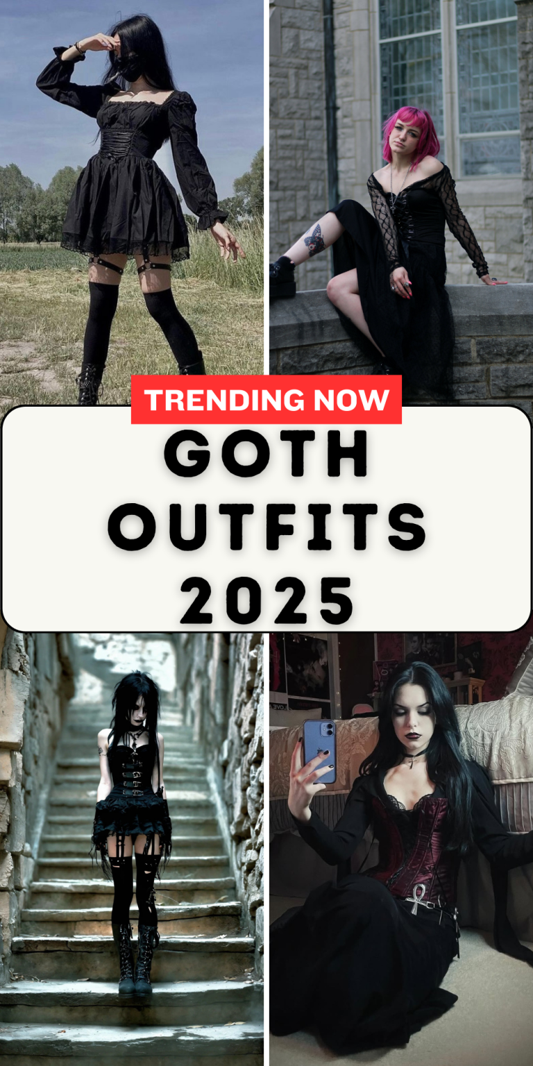 30 Goth Outfits 2025: Dark, Chic & Aesthetic Styles for Every Occasion ...