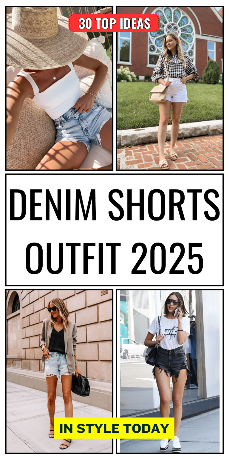 30 Denim Shorts Outfit Ideas 2025: Trendy & Stylish Looks for Every ...