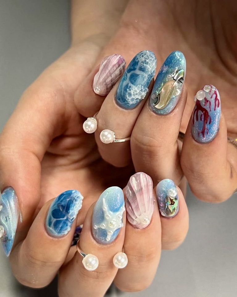30 Sea Nails Ideas 2025 That Are So Cute, Blue and Trendy You’ll Want ...