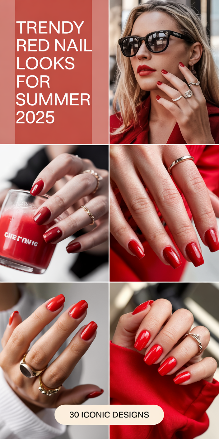 30 Summer Red Nails 2025 That Will Make You Obsessed with Bold, Chic ...