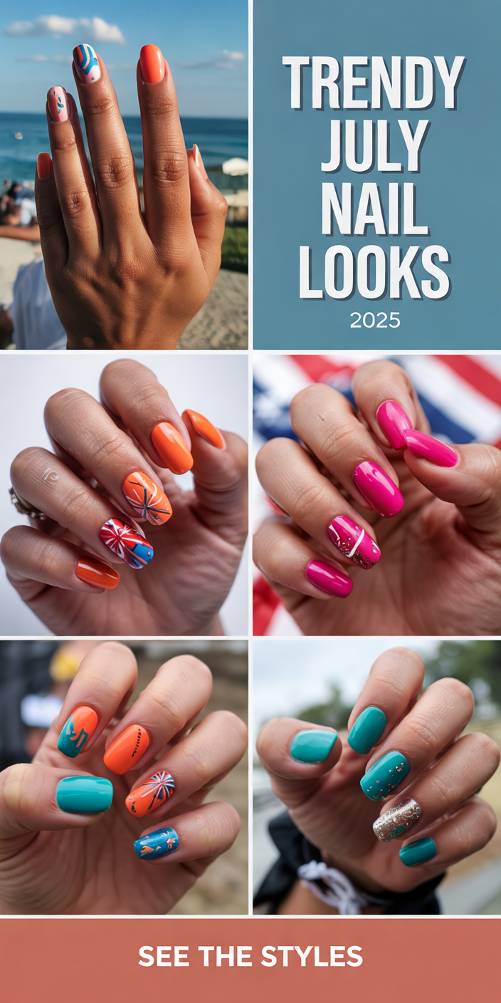 35 July Nails 2025 Ideas That Are Perfect for Summer Fun, 4th of July ...