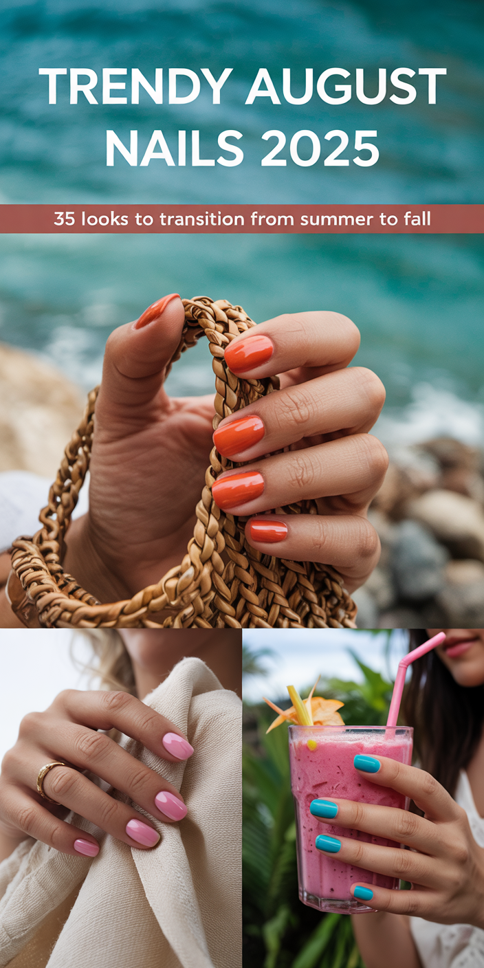 35 August Nails 2025 That Are Cute, Fun, and Trendy – Gel Colors, Art ...