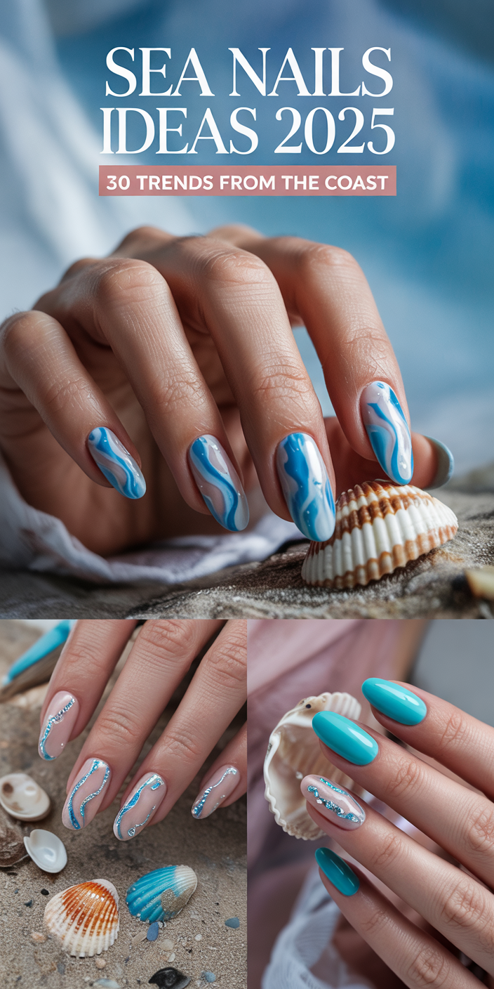 30 Sea Nails Ideas 2025 That Are So Cute, Blue and Trendy You’ll Want ...