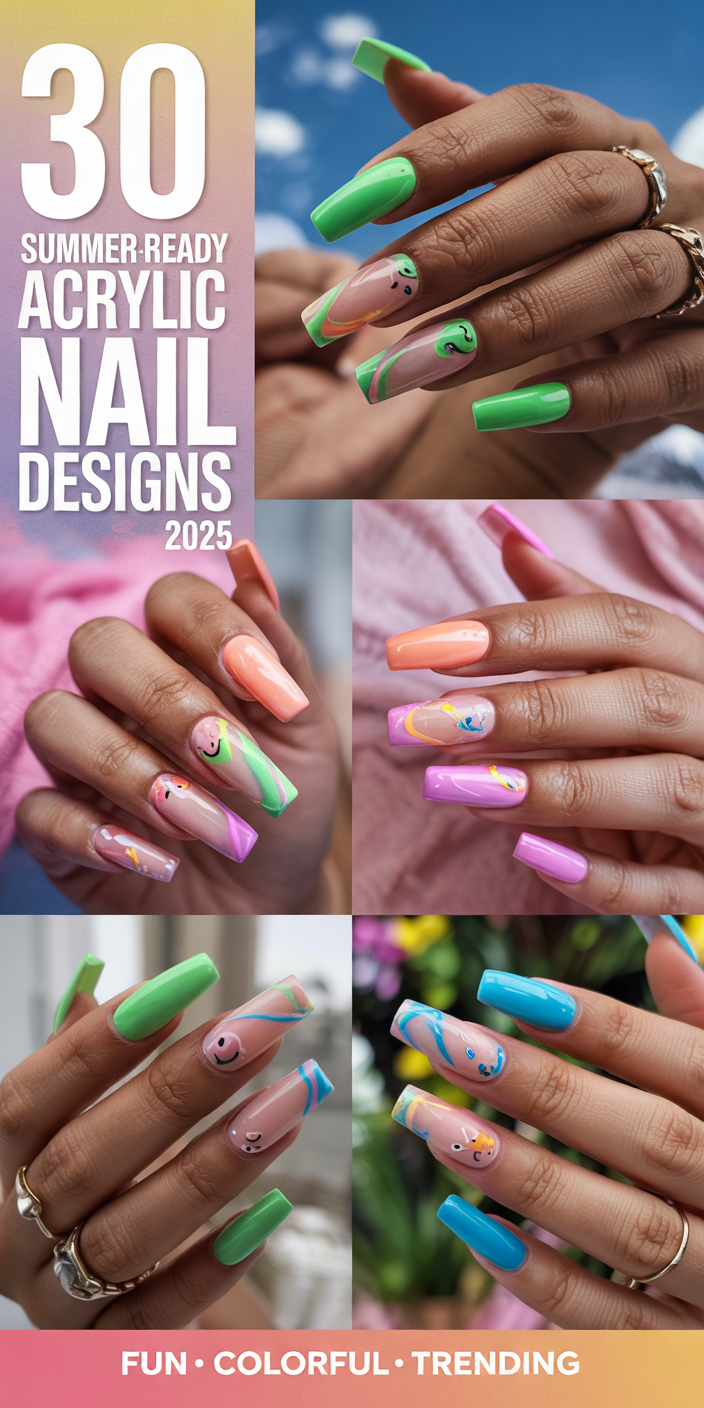 30 Summer Acrylic Nails 2025 That Are Bright, Trendy, and Totally ...