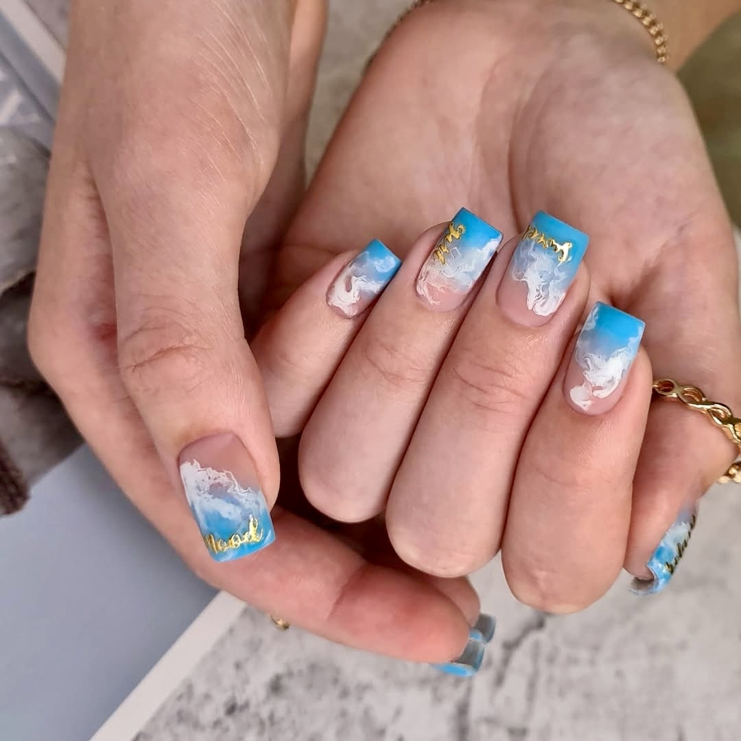 30 Sea Nails Ideas 2025 That Are So Cute, Blue and Trendy You’ll Want ...