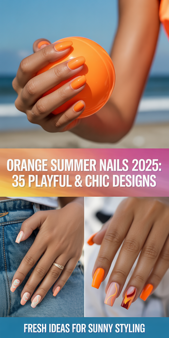 35 Orange Summer Nails 2025 That Will Make Your Manicure Pop with Color ...