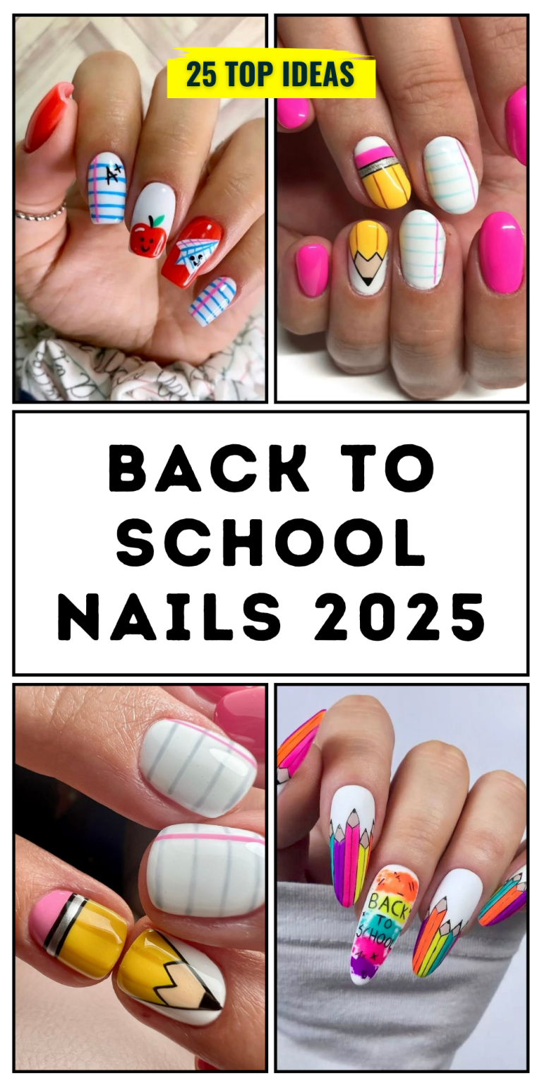 25 Back to School Nails 2025 for Students and Teachers - divagaze.com