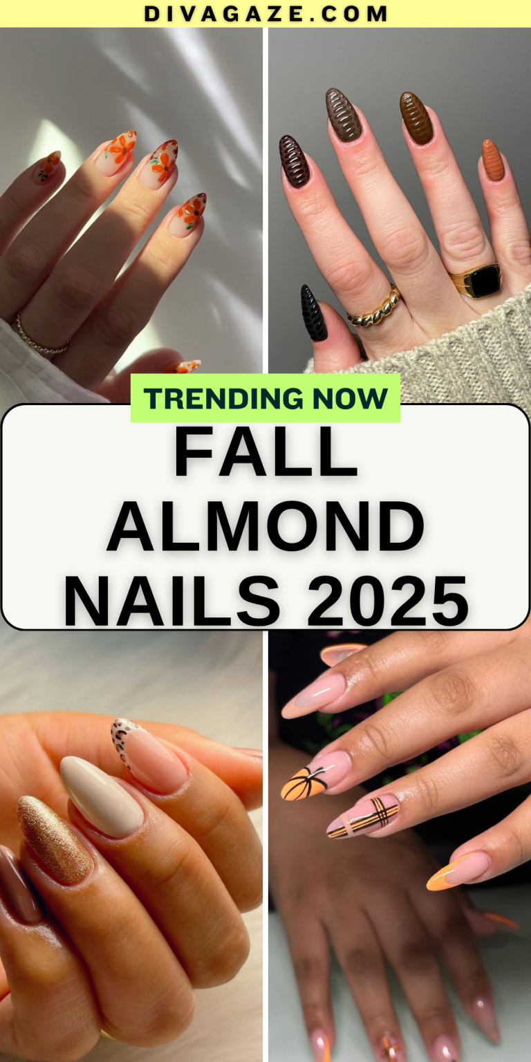 25 Fall Almond Nails 2025 Ideas for Stylish Autumn Looks - divagaze.com