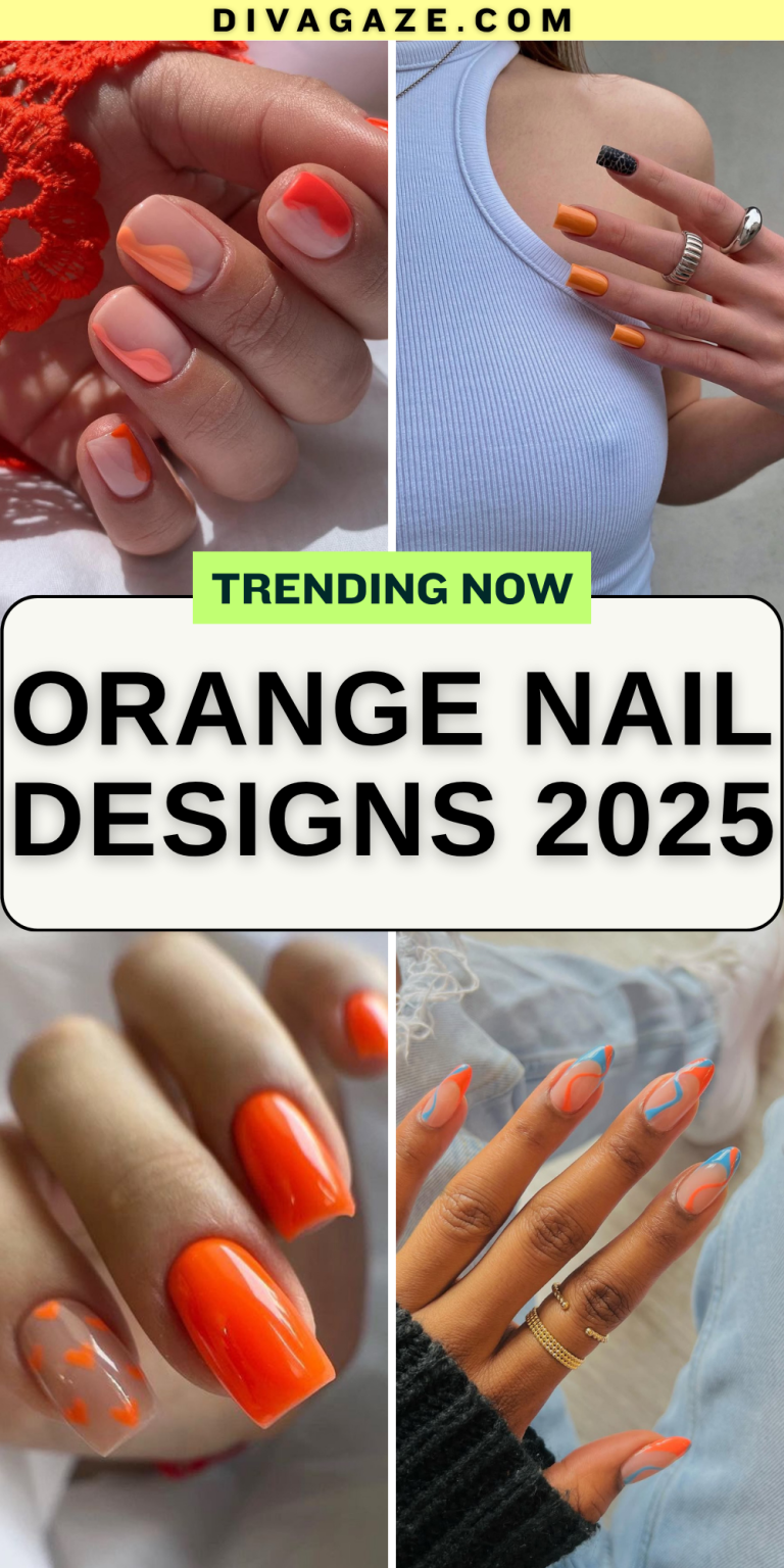 29 Orange Nail Designs 2025 for All Styles - divagaze.com