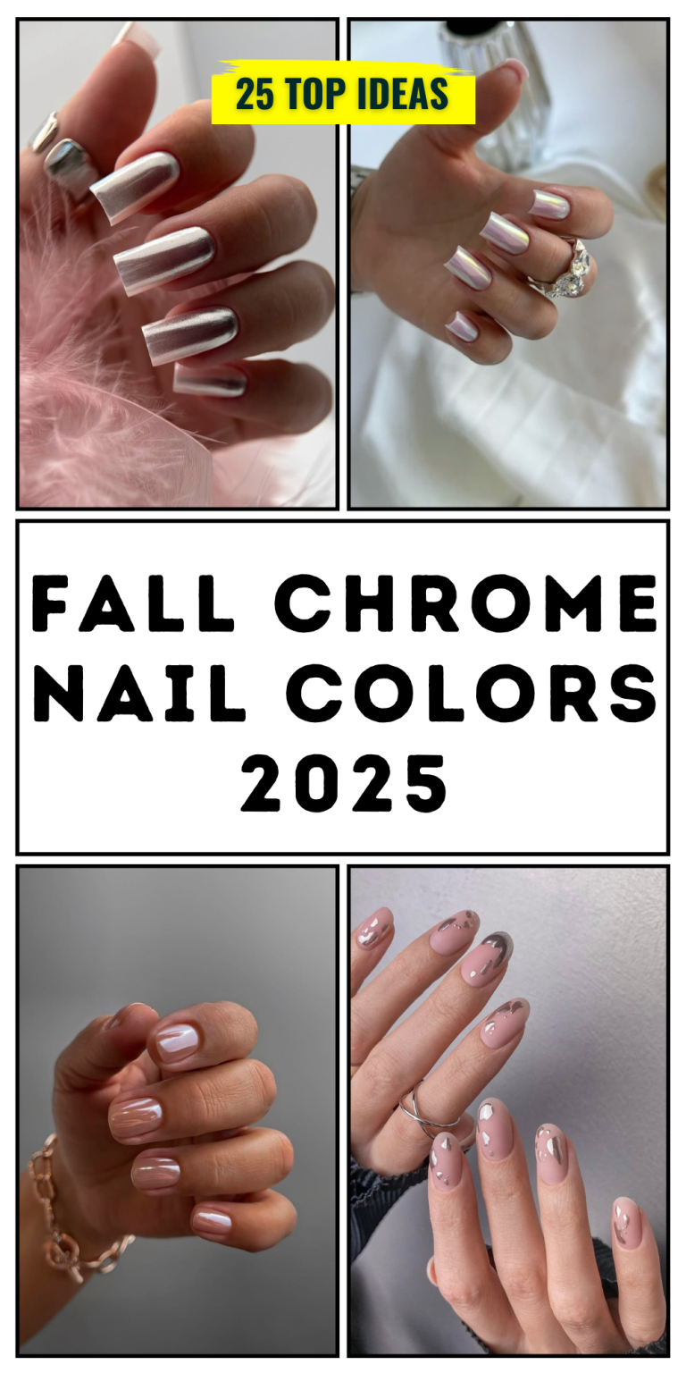 25 Fall Chrome Nail Colors 2025 Ideas for Bold Shiny Looks - divagaze.com
