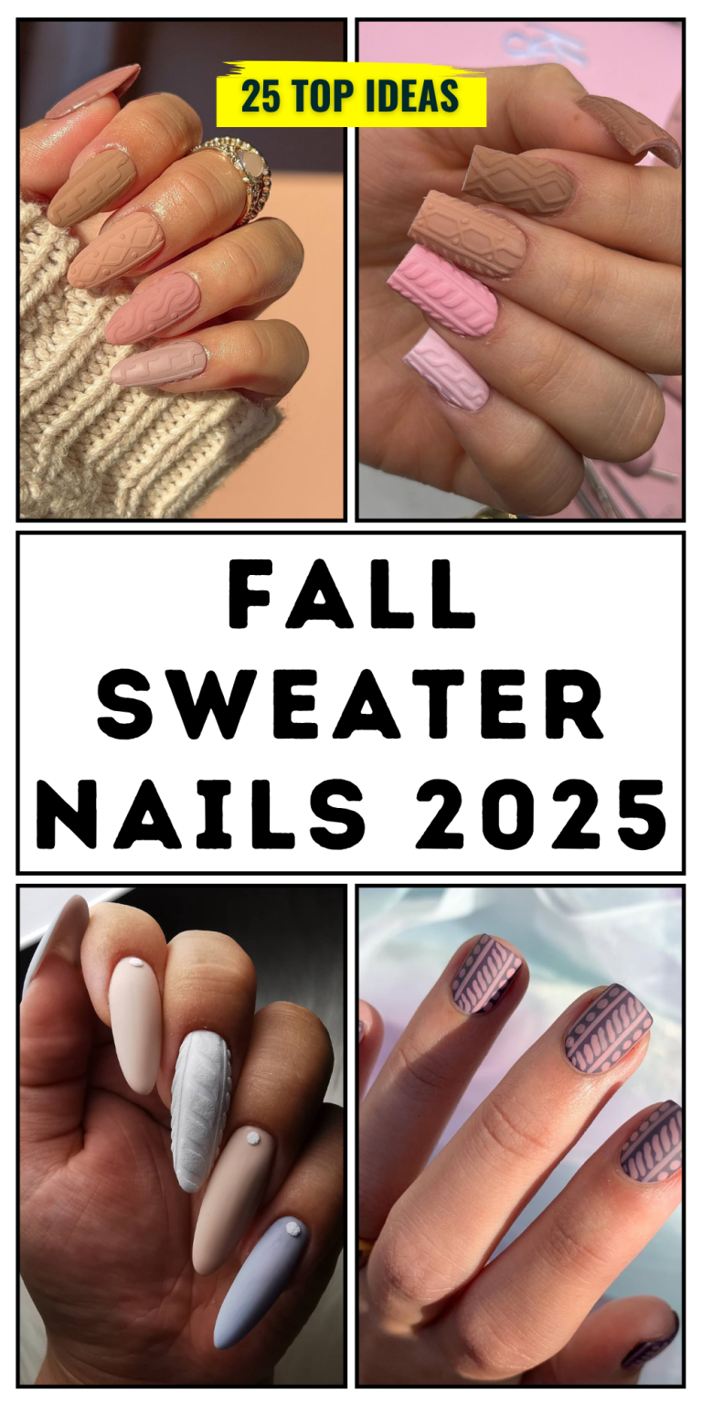 25 Fall Sweater Nails 2025 Ideas for Cozy Textured Manis - divagaze.com