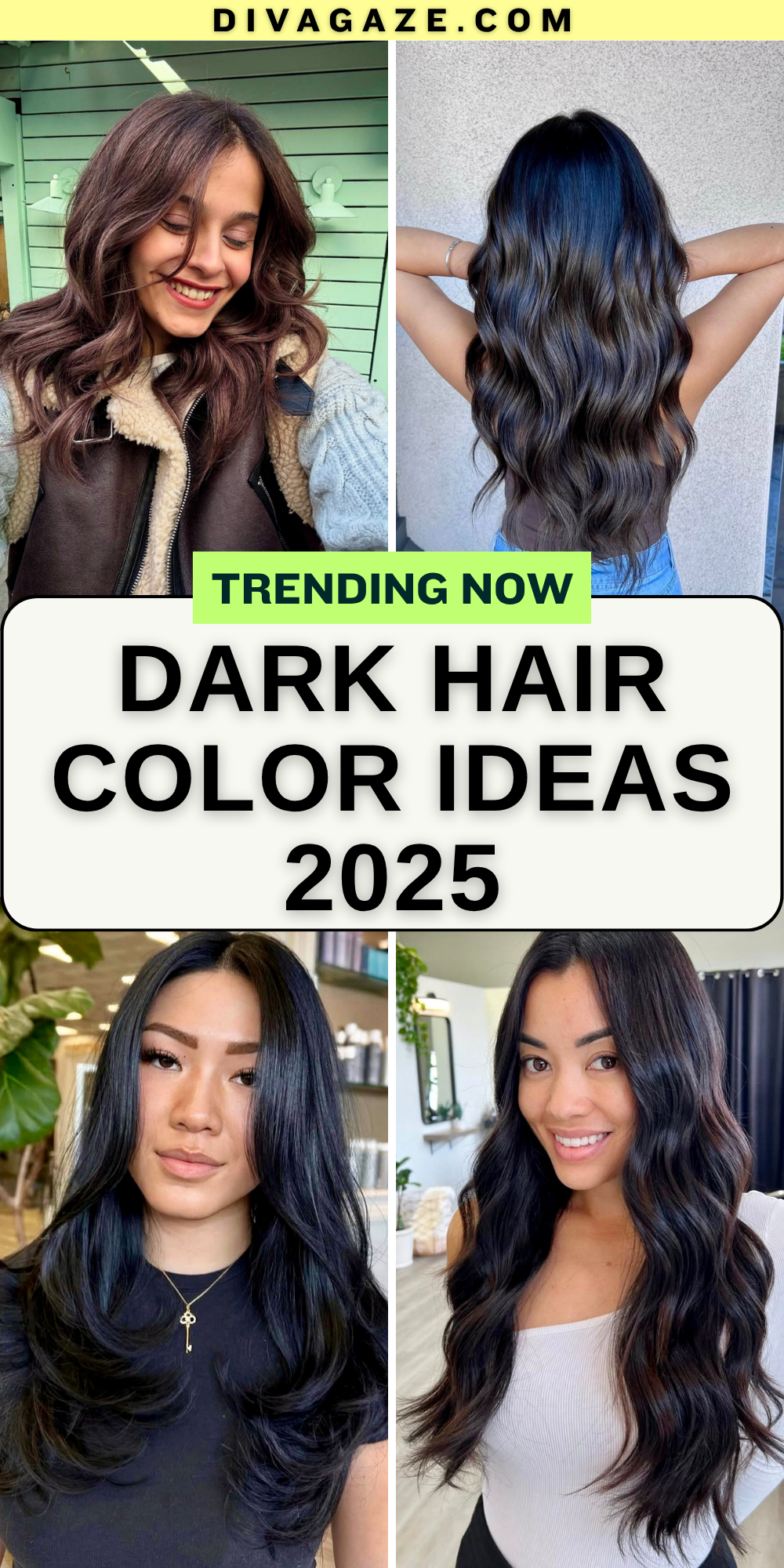 30 Dark Hair Color Ideas 2025 for Chic Everyday Style - divagaze.com