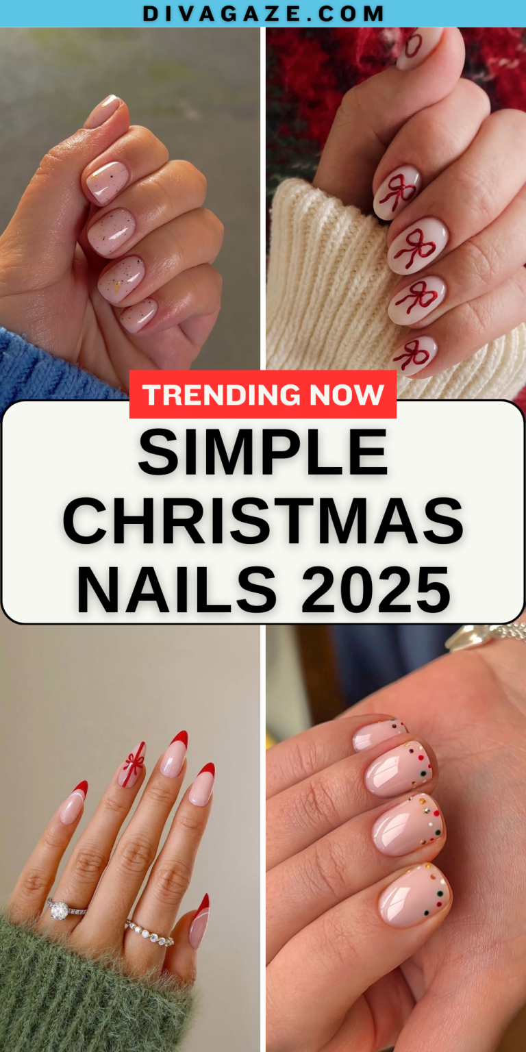 25 Simple Christmas Nails 2025 Ideas for Festive Holiday Style ...
