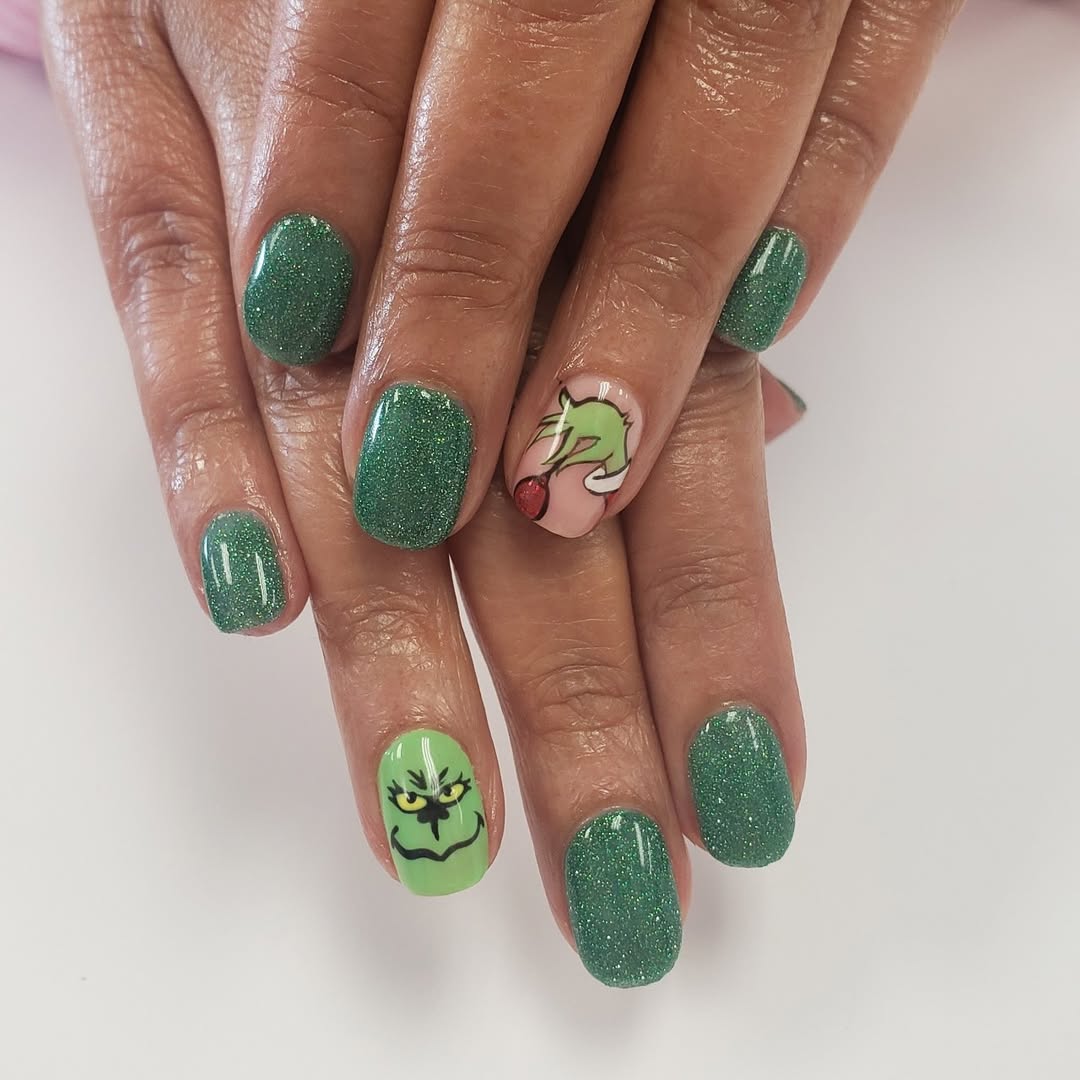 25 Grinch Nails Ideas 2025 – Fun and Festive Christmas Nail Designs ...