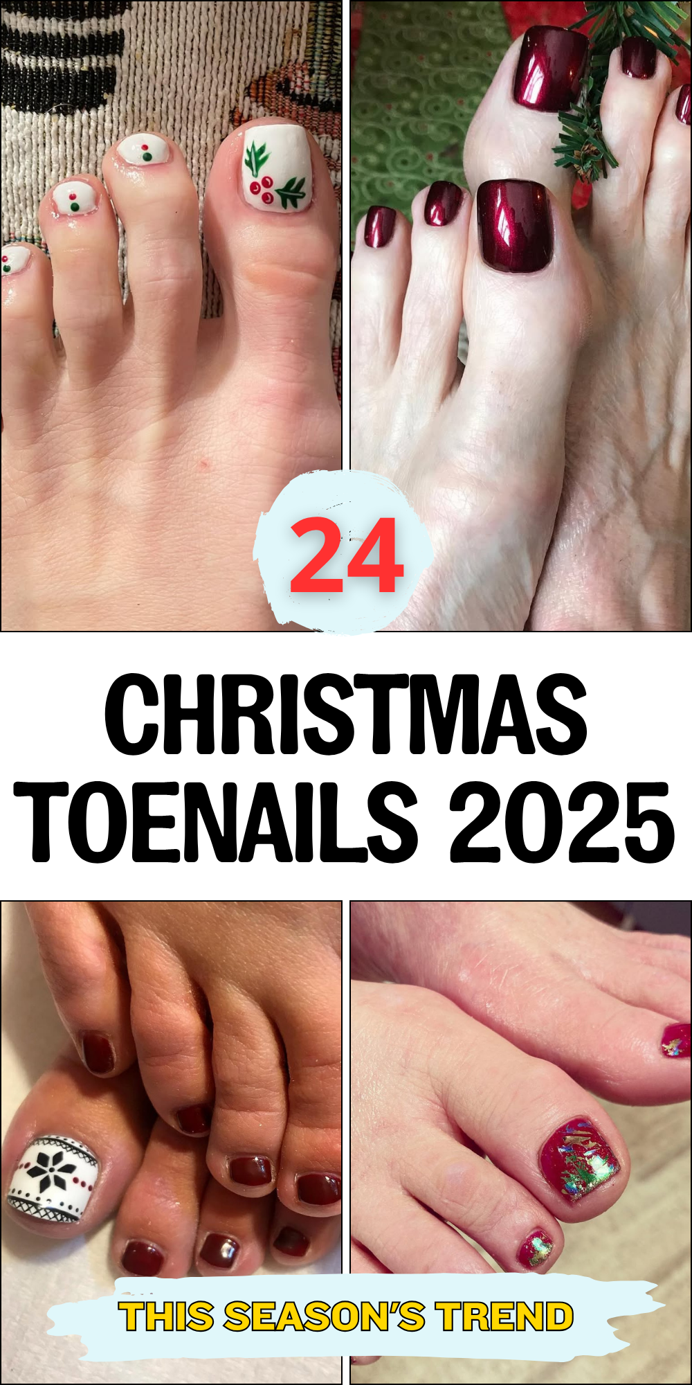 24 Christmas Toenails 2025 Ideas for Festive Holiday Style - divagaze.com