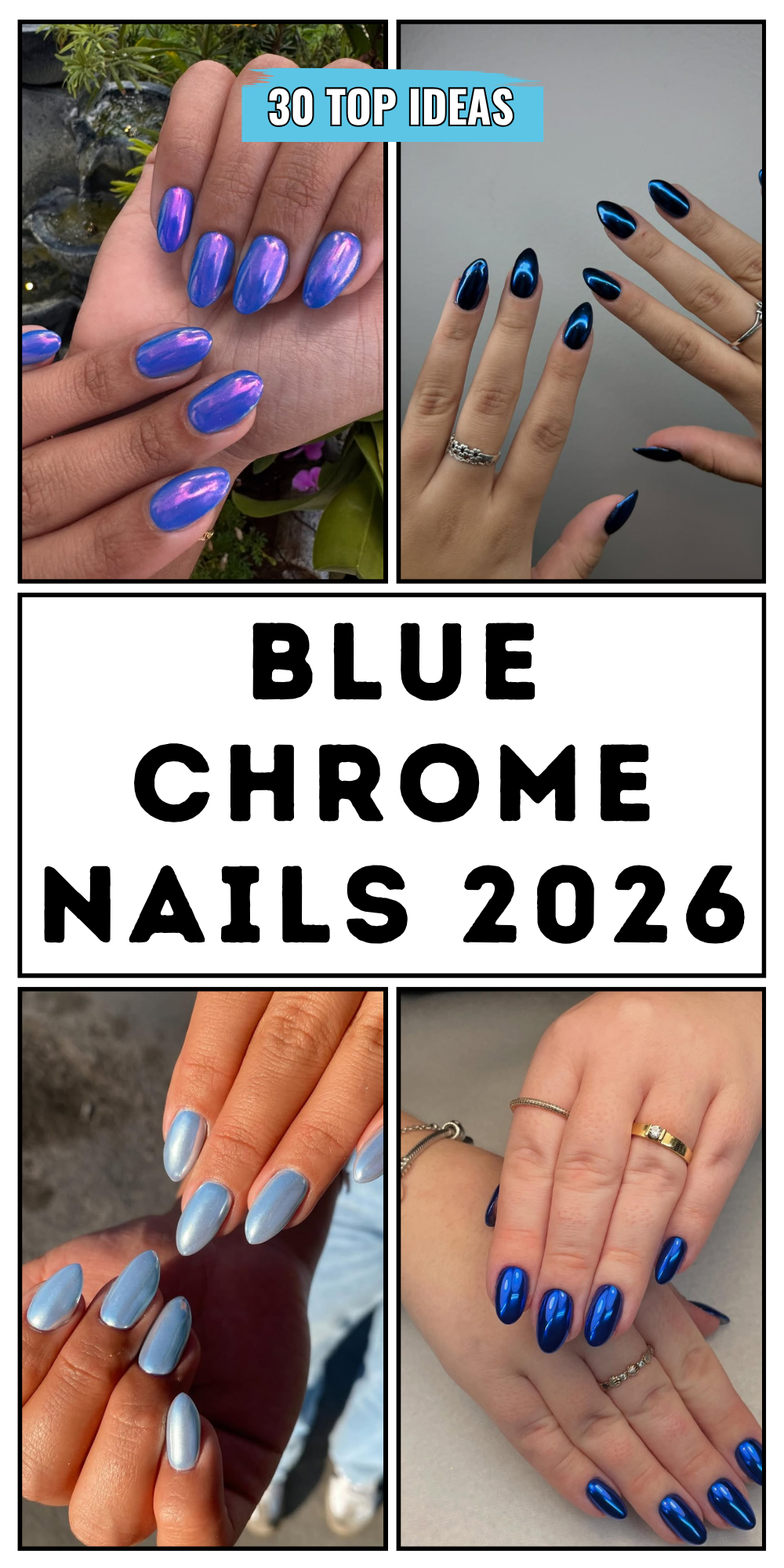 30 Blue Chrome Nails 2026 Ideas for Trendy Manicures - divagaze.com
