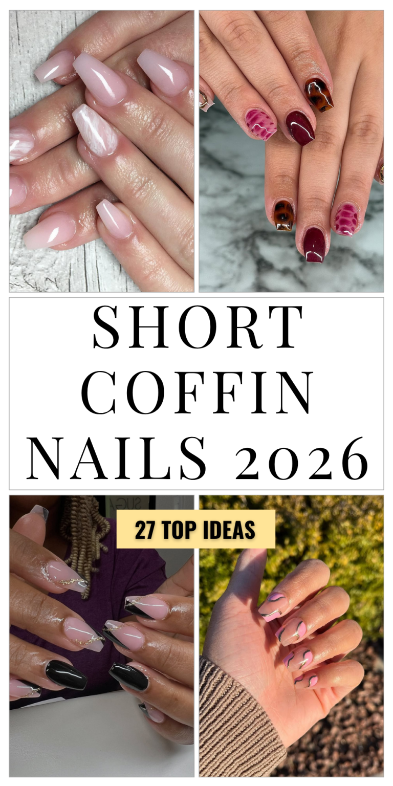27 Short Coffin Nails 2026 Ideas for Stylish Modern Women - divagaze.com