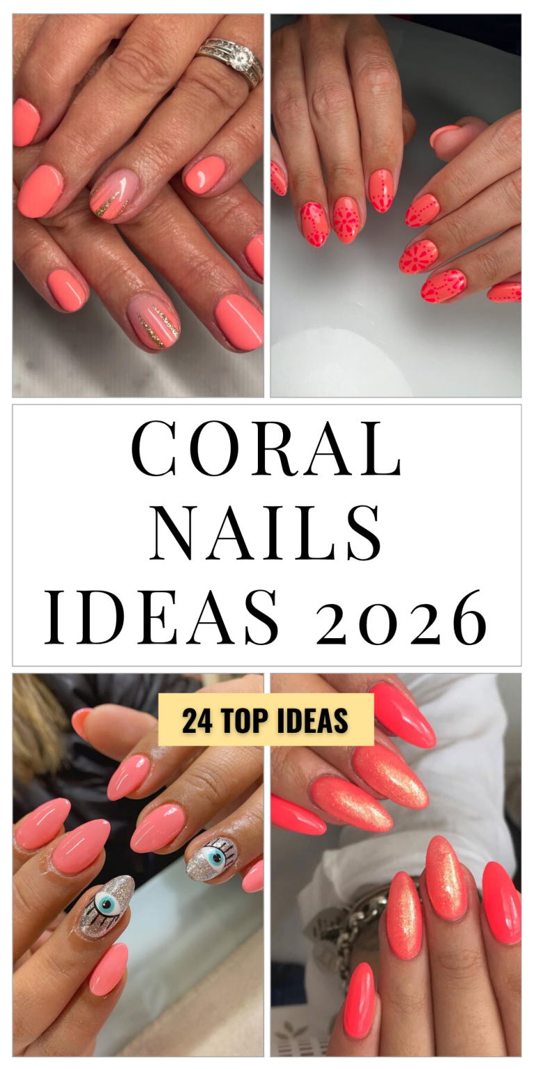 24 Coral Nails Ideas 2026 – Trendy Summer Colors and Designs - divagaze.com