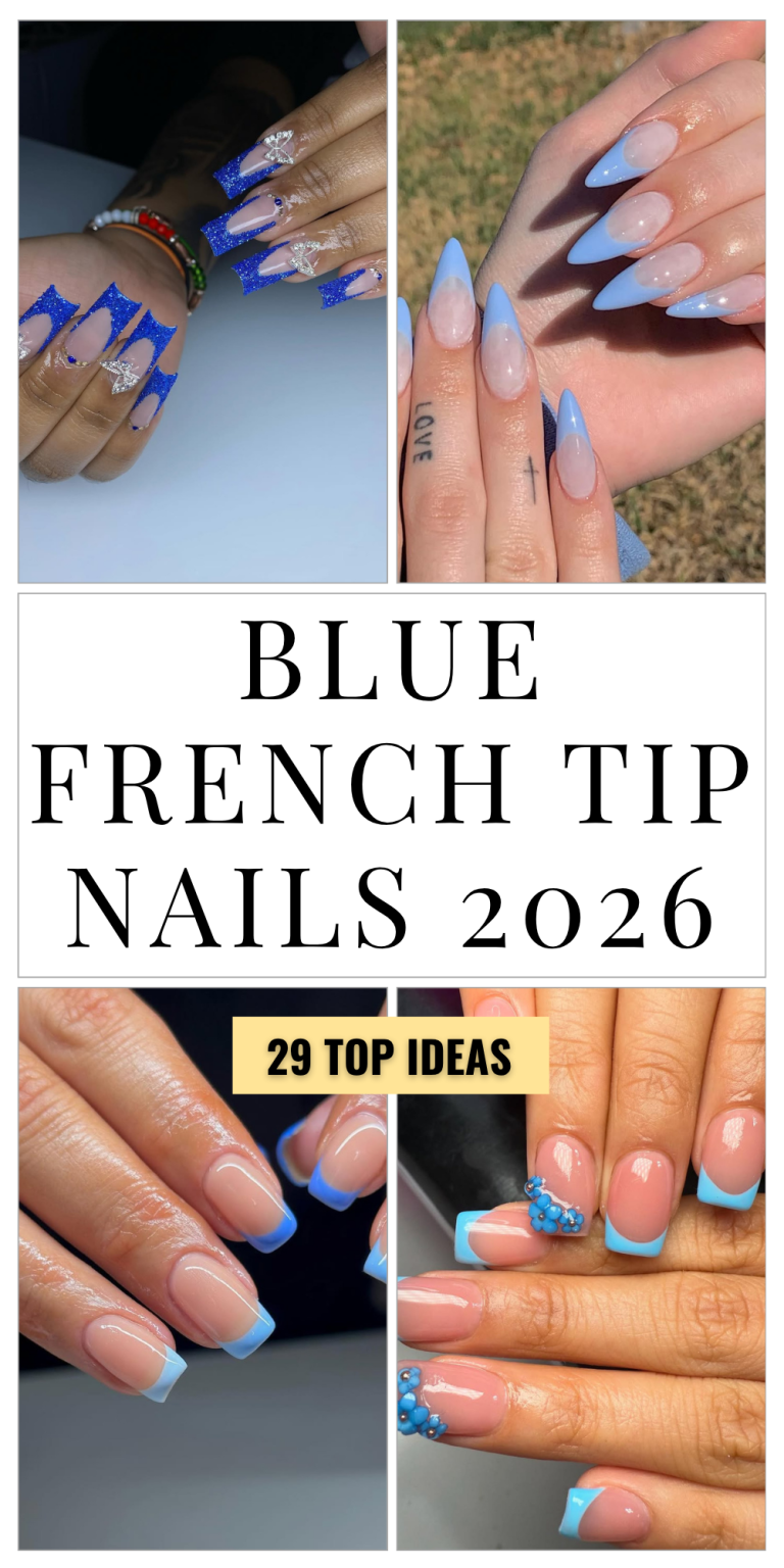 29 Blue French Tip Nails 2026 – Trendy and Modern Nail Ideas - divagaze.com