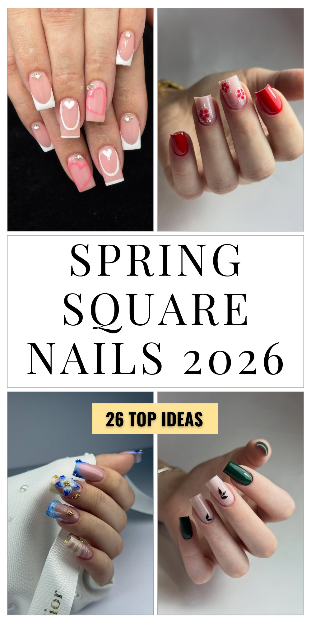 26 Spring Square Nails 2026 Ideas & Designs - divagaze.com