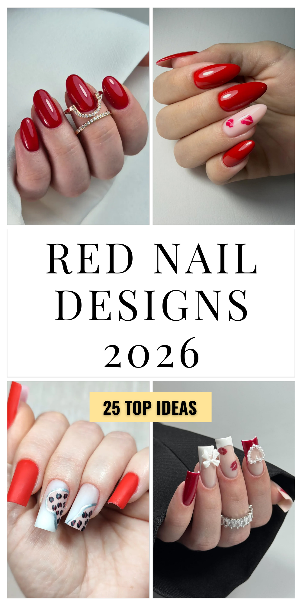 25 Red Nail Designs 2026 – Trendy & Classy Manicure Ideas - divagaze.com